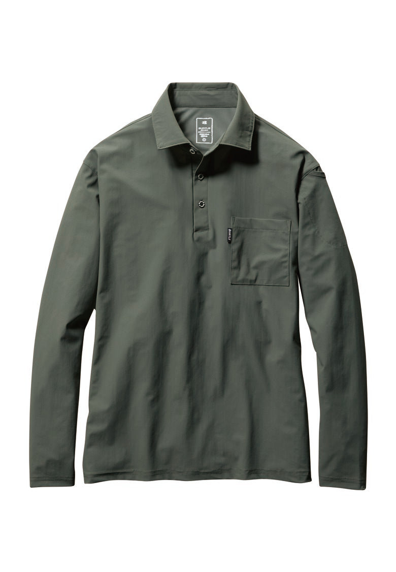 バートル 235 BURTLE UVカット 吸汗速乾 接触冷感 ストレッチ長袖ポロシャツ【春夏用】- 作業服のカスタマイズ専門店【カスタマイズプロ】 激安通販で刺繍・縫製・プリントを提供