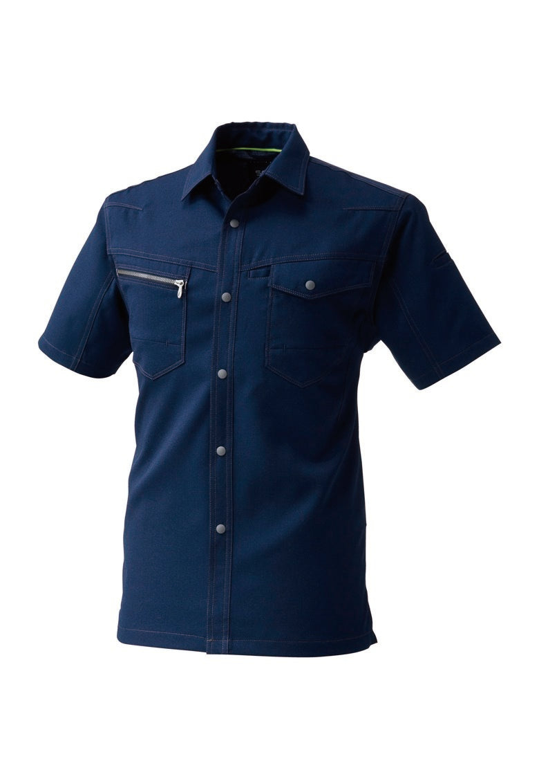 SOWA 967 桑和 ストレッチ制電JIS T8118適合品 裏綿半袖シャツ【春夏用】- 作業服のカスタマイズ専門店【カスタマイズプロ】 激安通販で刺繍・縫製・プリントを提供