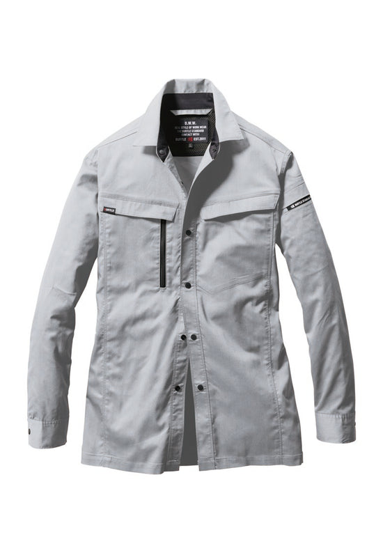 バートル 6215 BURTLE 伸長率22% 帯電防止 JIS T8118適合 ストレッチ長袖シャツ【春夏用】- 作業服のカスタマイズ専門店【カスタマイズプロ】 激安通販で刺繍・縫製・プリントを提供