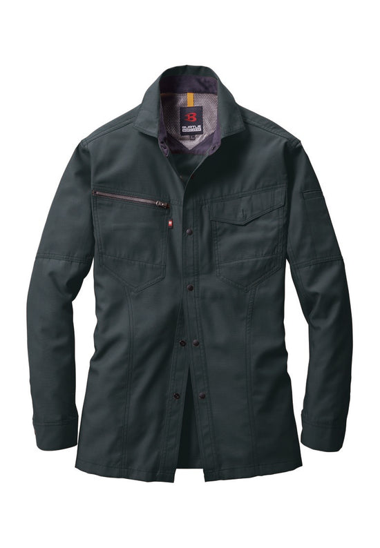 バートル 7093 BURTLE 接触清涼クールビズ ストレッチ長袖シャツ【春夏用】- 作業服のカスタマイズ専門店【カスタマイズプロ】 激安通販で刺繍・縫製・プリントを提供