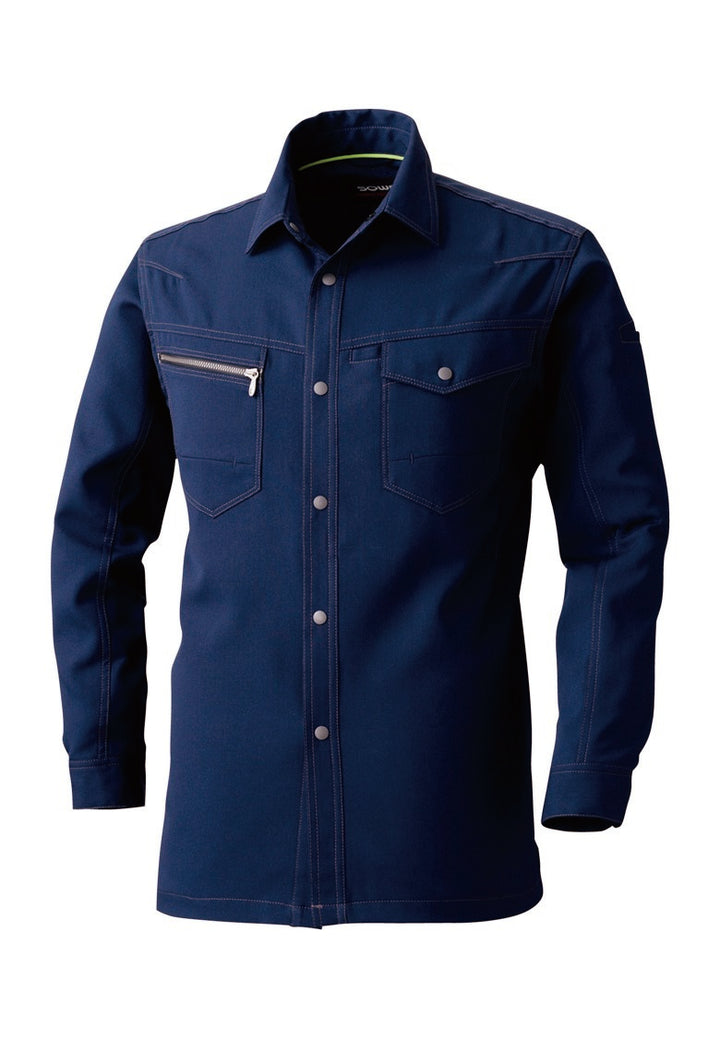 春夏用作業着 長袖シャツ - 作業服のカスタマイズ専門店【カスタマイズプロ】 激安通販で刺繍・縫製・プリントを提供